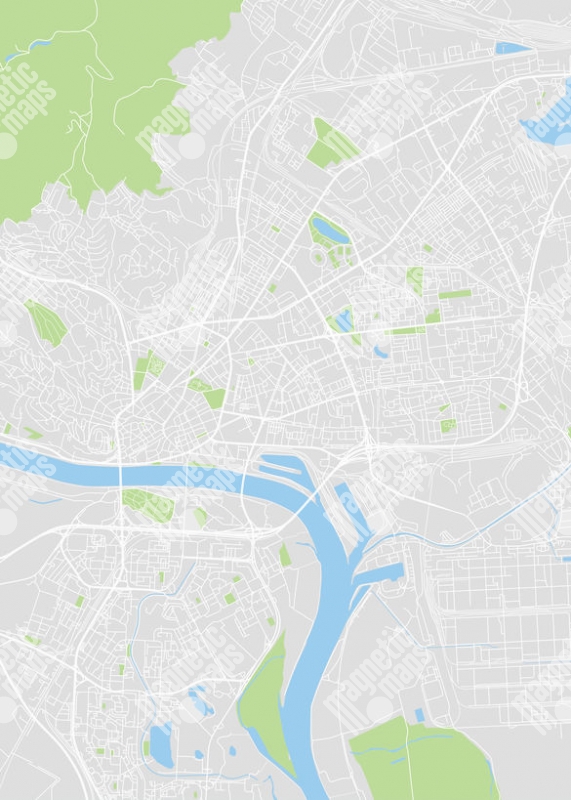 Magnetická mapa Bratislavy, ilustrovaná, farebná