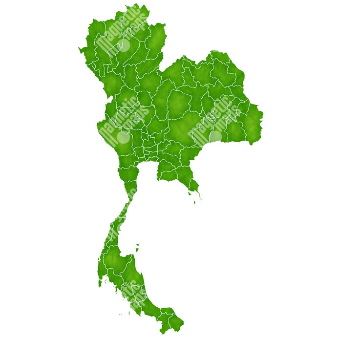 Magnetická mapa Thajska, ilustrovaná, zelená