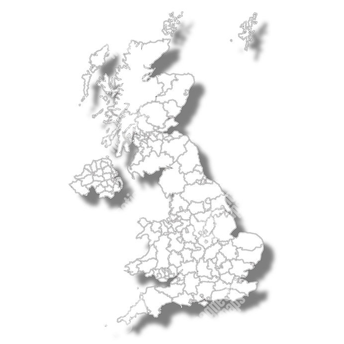 Magnetická mapa Anglicka, ilustrovaná, slepá