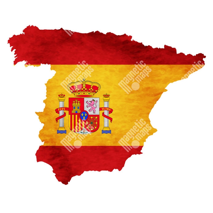 Magnetická mapa Španielska, ilustrovaná, farebná