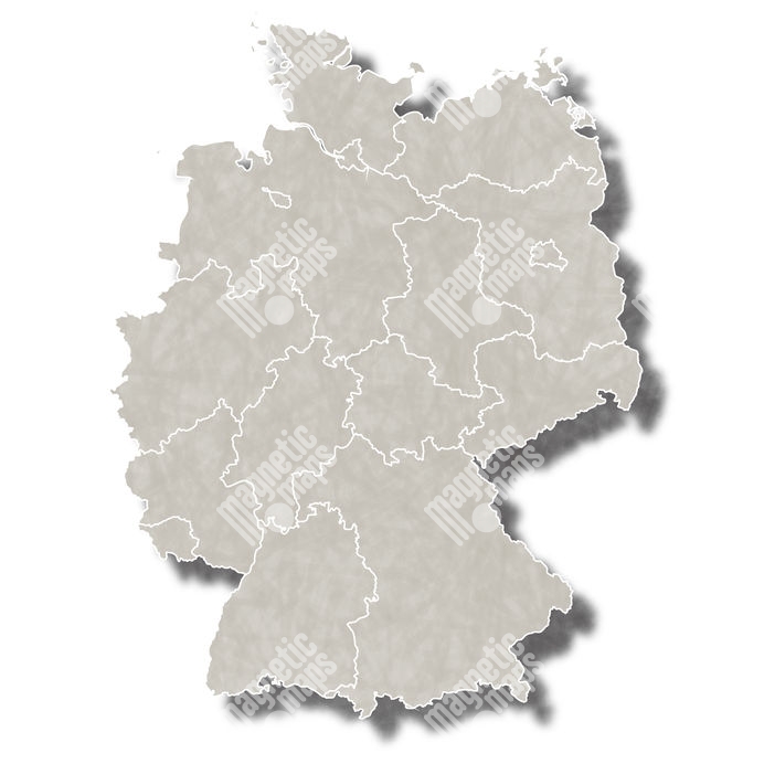 Magnetická mapa Nemecka, ilustrovaná, šedá