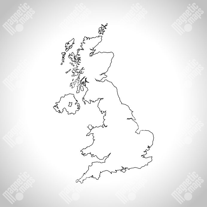 Magnetická mapa Veľkej Británie, slepá