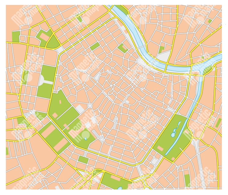 Magnetická mapa Viedne, ilustrovaná, farebná